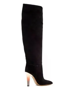 Paris Texas 10mm Pointed Suede Heel Boots