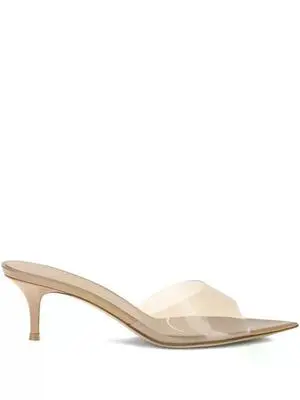 GIANVITO ROSSI 55mm Elle Pointed-toe Heeled Sandals - Neutrals