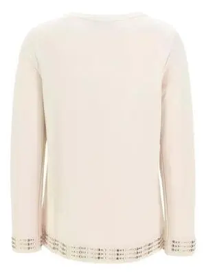 ELENA MIRO` Stud Long-sleeve Top