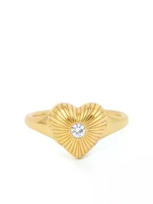 PERSEE 9k Yellow Heart Diamond Ring - Gold