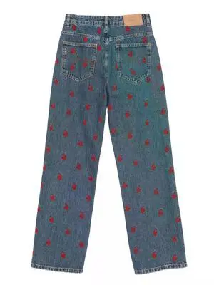 Farm Rio Floral Embroidered Jeans