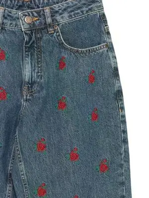 Farm Rio Floral Embroidered Jeans