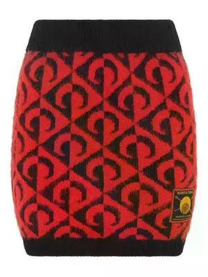 MARINE SERRE Moon Lozenge-knit Mini Skirt