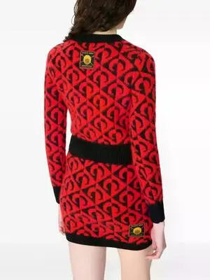 MARINE SERRE Moon Lozenge-knit Mini Skirt