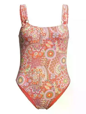 BILLABONG Paisley-print One-piece Swimsuit - Orange