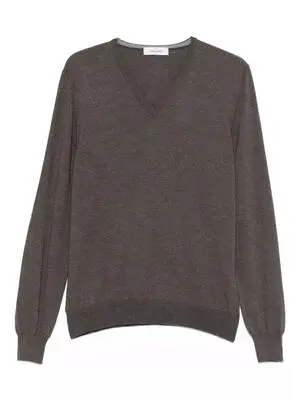 GRAN SASSO V-neck Wool Sweater - Brown