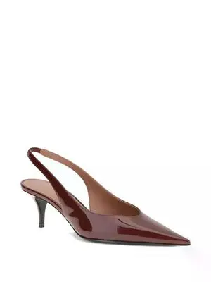 Amina Muaddi 55mm Anok Slingback Heeled Sandals - Red