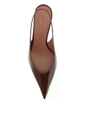 Amina Muaddi 55mm Anok Slingback Heeled Sandals - Red