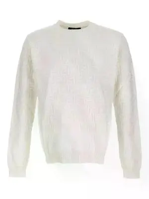 Fendi Crew-neck Ribbed Sweater - Neutrals
