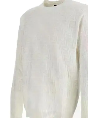 Fendi Crew-neck Ribbed Sweater - Neutrals
