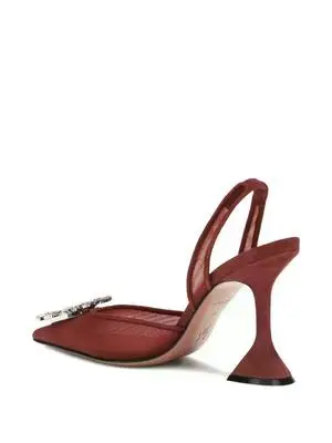 Amina Muaddi 95mm Begum Crystal-embellished Heeled Sandals - Red
