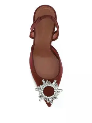 Amina Muaddi 95mm Begum Crystal-embellished Heeled Sandals - Red