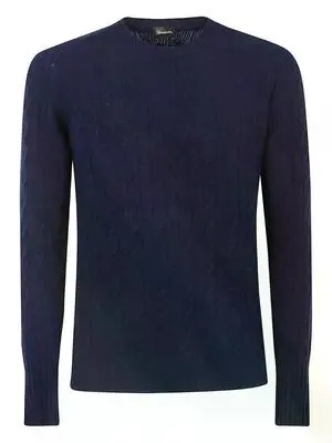 DRUMOHR Cable Knit Crew Neck Sweater - Blue