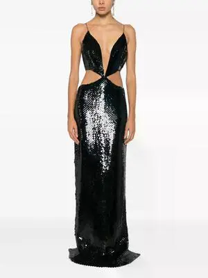 MONOT Sequin Cutout Maxi Dress