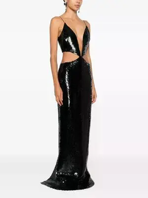 MONOT Sequin Cutout Maxi Dress