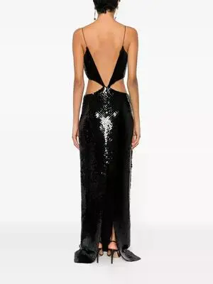 MONOT Sequin Cutout Maxi Dress