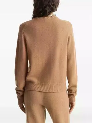 SPORTY & RICH Button Cardigan With Embroidery - Brown