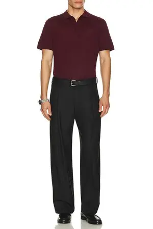 Onia Extra Fine Merino Wool Polo In Wine - Port Wine