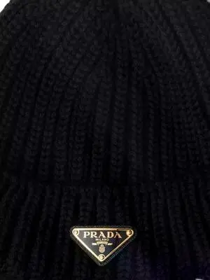 Prada Triangle-logo Knitted Beanie