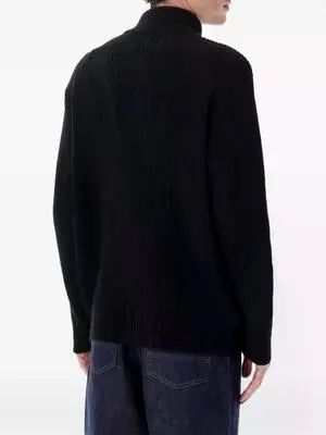 Colorful Standard Ribbed Half-zip Sweater - Black