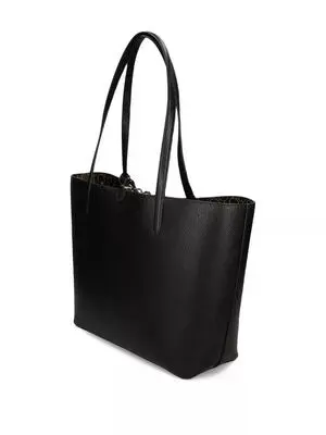 Ralph Lauren Pebble-grain Tote Bag With Charm - Black