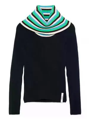 Sunnei Folded Striped Long-sleeve Sweater