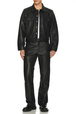 MIDNIGHT RODEO Leather Trucker Jacket