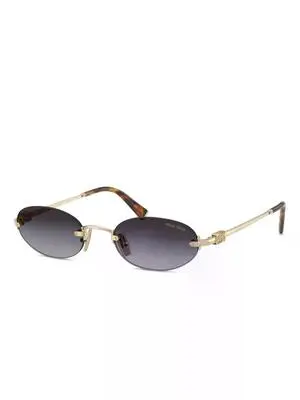 Miu Miu Oval-frame Sunglasses - Gold