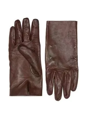 MAISON MARGIELA Lambskin Leather Gloves - Brown