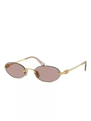 Miu Miu Oval-frame Sunglasses - Gold