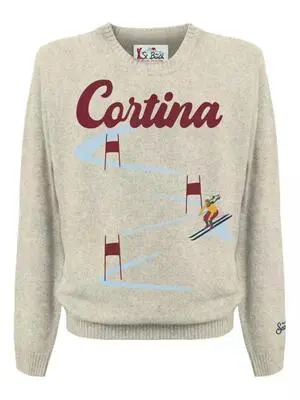 MC2 SAINT BARTH Cortina Ski Race Graphic Sweater - Neutrals