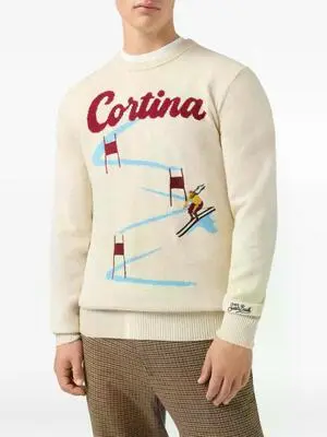MC2 SAINT BARTH Cortina Ski Race Graphic Sweater - Neutrals