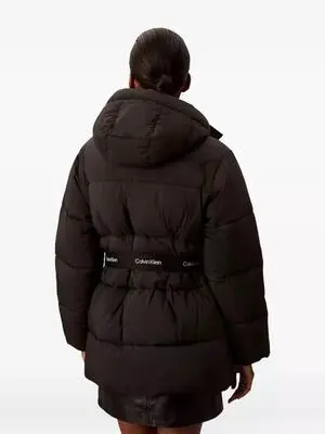 Calvin Klein Hooded Belted Coat