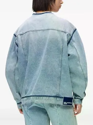 Karl Lagerfeld Collarless Denim Jacket