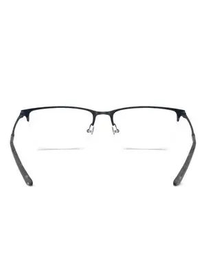 Emporio Armani Rectangle-frame Half-rim Glasses - Black