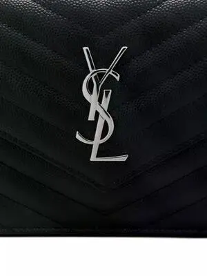 Saint Laurent Chevron Chain Clutch Bag - Black