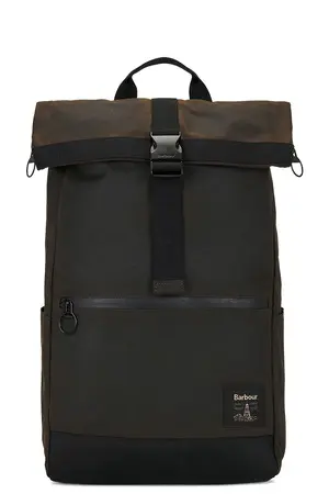 Barbour Field Wax Fold Over Backpack - Olive & Black