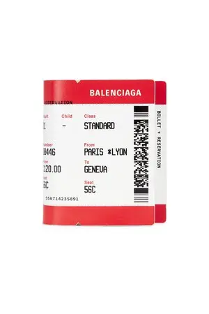 Balenciaga Boarding Pass Wallet In Red - Red & White
