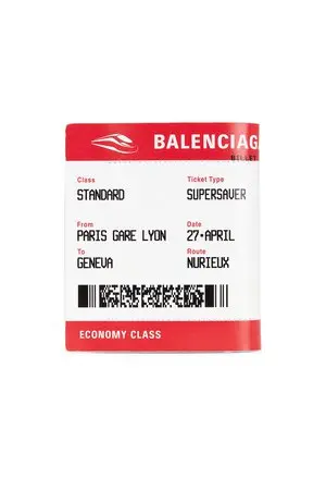 Balenciaga Boarding Pass Wallet In Red