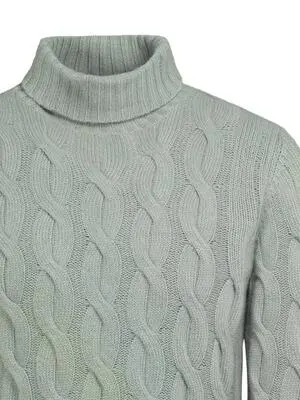 MOORER Cable-knit Roll-neck Sweater