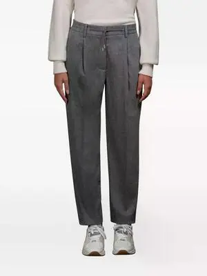 MOORER Drawstring-waist Pleated Trousers