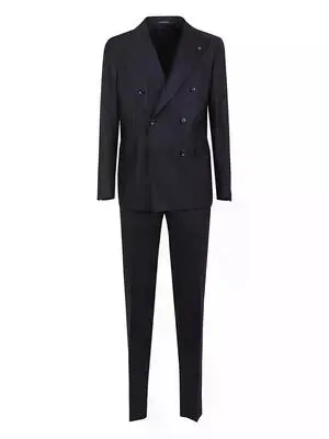 Tagliatore Pinstriped Double-breasted Suit - Blue