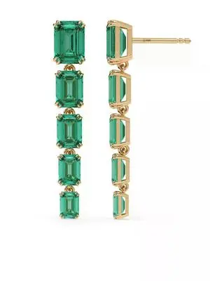 VEYNOU 14kt Yellow Eden Essence Emerald Earrings