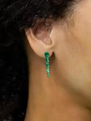 VEYNOU 14kt Yellow Eden Essence Emerald Earrings