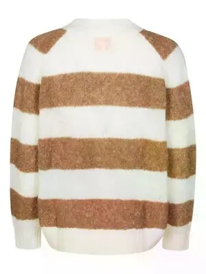 SUN 68 Striped V-neck Sweater