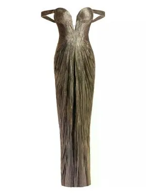 MARIA LUCIA HOHAN Martina Pleated Maxi Dress