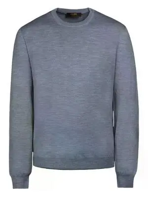 MOORER Orvieto Crew-neck Sweater - Blue
