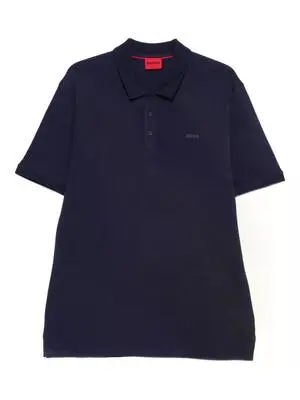 Hugo Donos Logo-detail Polo Shirt - Blue