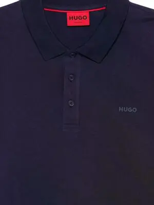 Hugo Donos Logo-detail Polo Shirt - Blue