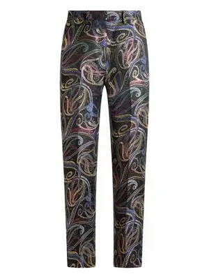 Etro Pressed Crease Paisley-motif Trousers